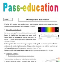 Décomposition de la lumière - Seconde - Cours - PDF à imprimer