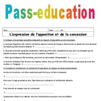 L'expression de l'opposition et de la concession - 3ème - Exercices ...