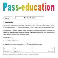 Tableau de signes - 2nde - Cours - PDF à imprimer