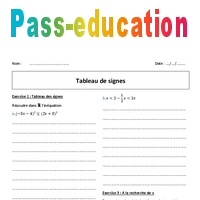 Tableau de signes - 2nde - Exercices corrigés - PDF à imprimer