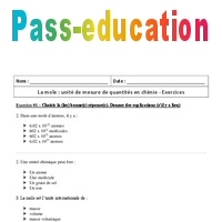 Unité de mesure de quantités en chimie - 2nde - Exercices sur la mole ...