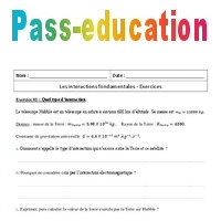 Interactions fondamentales - Première - Exercices - PDF à imprimer