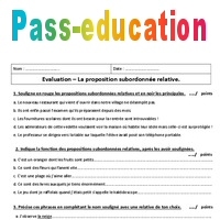 Proposition subordonnée relative - 5ème - Evaluation - Cycle 4 - PDF à ...