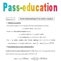 Forme trigonométrique - Terminale - Cours - PDF à imprimer