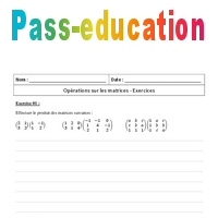 Opérations sur les matrices - Terminale - Exercices corrigés - PDF à ...
