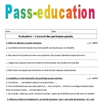 Accord des participes passés - 4ème - Contrôle - Cycle 4 - PDF à imprimer