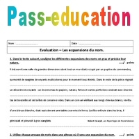 Expansions du nom 5ème - Contrôle - Cycle 4 - PDF à imprimer