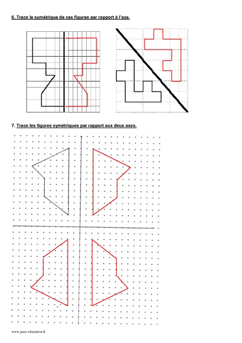 Symétrie axiale - Cm2 - Bilan à imprimer - Pass Education