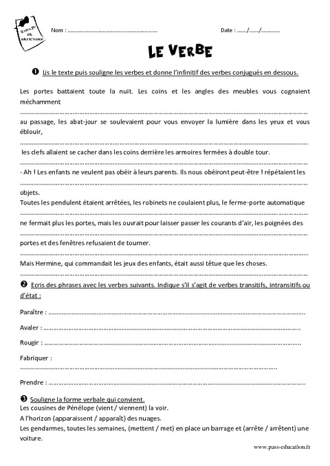 Exercices Verbes Etrangers Cm2 – Exercices Sur Le Sujet Cm2 – TOMP