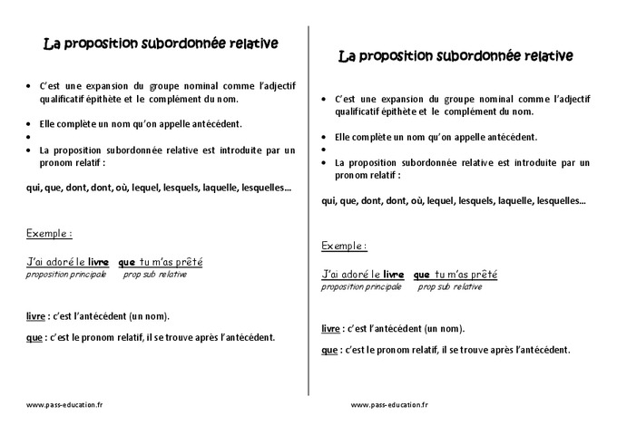Exercice Sur La Proposition Subordonnée Relative | Chtoby Pomnili