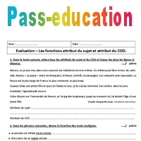 Fonctions attribut du sujet et attribut du COD - 3ème - Evaluation avec ...