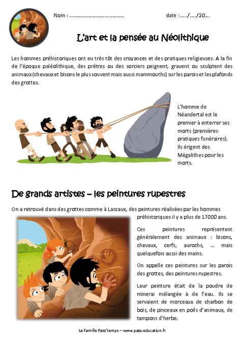 l'art et la pensée à la préhistoire - Ce2 - Cm1 - Documentaire ...