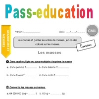 Connaître et utiliser les unités de masses, je fais des calculs sur les ...