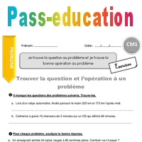 Je trouve la question au problème et je trouve la bonne opération au ...
