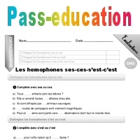 Les homophones ses, ces, s'est et c'est - CM2 - Evaluation - Bilan ...
