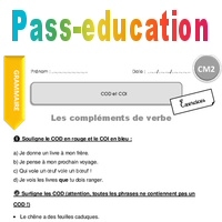 Identifier et produire des COD et des COI - CM2 - Exercices - Cycle 3 ...