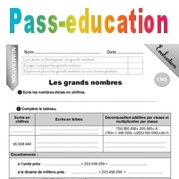 Les grands nombres - Evaluation - Bilan - CM1 - Cycle 3 - PDF à imprimer