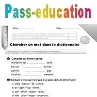 Chercher un mot dans le dictionnaire - CE1 - Evaluation - Bilan - Cycle ...