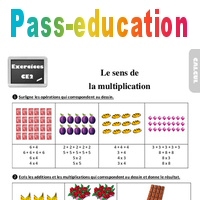 Sens de la multiplication au Ce2 - Exercices - Cycle 2 - PDF à imprimer