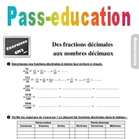 Des fractions décimales aux nombres décimaux - Exercices pour le cm2 ...