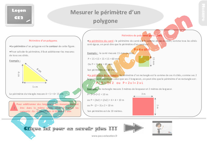 Leçon, trace écrite sur mesurer le périmètre d’un polygone au Ce2 ...