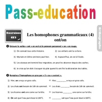 Les homophones grammaticaux ont / on - Ce2 - Exercices, révisions ...