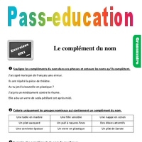 Le complément du nom - Cm1 - Exercices, révisions - Cycle 3 - PDF à imprimer