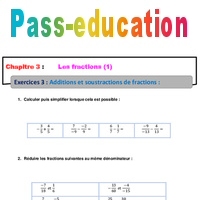 Additions et soustractions de fractions - 4ème - Révisions - Exercices ...