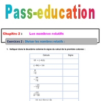 Diviser les nombres relatifs - 4ème - Révisions - Exercices avec correction - Cycle 4 - PDF à ...