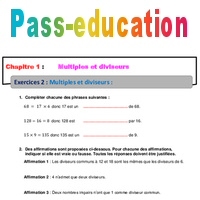 Multiples et diviseurs - 4ème - Révisions - Exercices avec correction ...