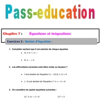Notion d’équation - 4ème - Révisions - Exercices avec correction ...