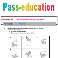 Les rotations - 4ème - Révisions - Exercices avec correction sur les transformations du plan ...