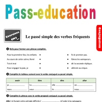 Le passé simple des verbes fréquents du 3e groupe au Cm2 - Exercices ...