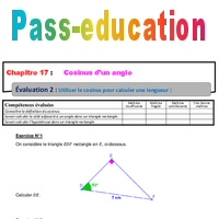 Utiliser le cosinus pour calculer une longueur - 4ème - Evaluation ...