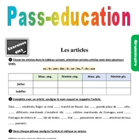 Les articles au Cm2 - Exercices, révisions avec la correction - Cycle 3 ...