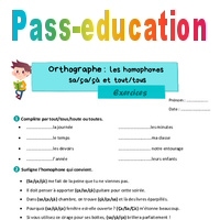 Les homophones grammaticaux : sa/ça/çà et tout/tous - Exercices d ...