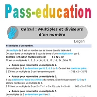 Multiples et diviseurs d’un nombre - Leçon au Cm1 et Cm2 - Cycle 3 ...