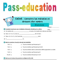 Connaitre les multiples et diviseurs d'un nombre - Exercices de calcul ...