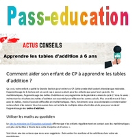 Apprendre les tables d'addition à 6 ans