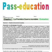 La Première Guerre mondiale – 3ème – Evaluation avec les corrections ...