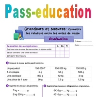Connaitre les relations entre les unités de masse – Évaluation de ...
