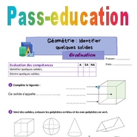 Identifier quelques solides – Évaluation de géométrie pour le ce2 - Cycle 2 - PDF à imprimer
