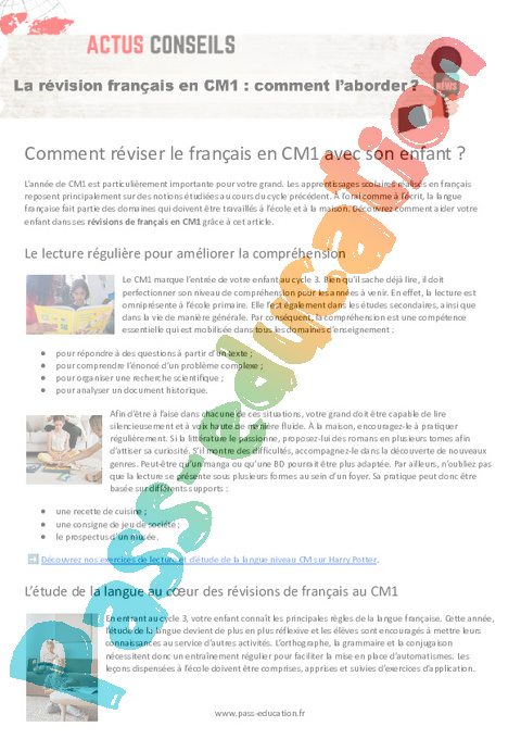 La révision français en CM1 : comment l’aborder