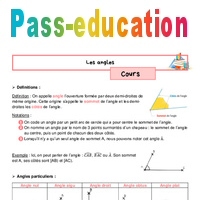 Les angles – Cours de géométrie pour la 6ème - Cycle 3 - PDF à imprimer