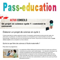 Un projet en science cycle 1 : comment le concevoir
