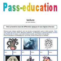 Les monstres - 6ème - Atelier de lecture - Cycle 3 - PDF à imprimer
