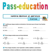 Nombres décimaux et opérations - 5ème - Exercices avec les corrigés ...