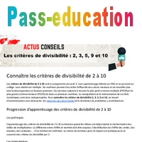 Les critères de divisibilité : 2, 3, 5, 9 et 10