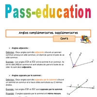 Angles complémentaires, supplémentaires – 5ème – Cours - Cycle 4 - PDF ...