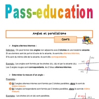 Angles et parallélisme – 5ème – Cours - Cycle 4 - PDF à imprimer
